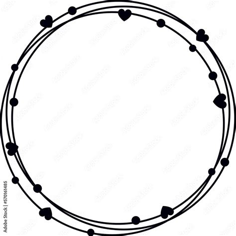 ภาพประกอบสต็อก Circle Frame Circle Frame Silhouette Wreath Border Btemplate Png Isolated