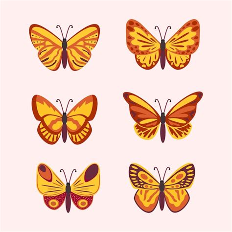 Premium Vector Flat Design Butterfly Set
