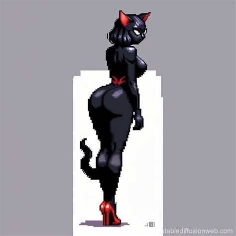 Black Cat From Spiderman In A Sexy Shirt Bending Over Away The Viewer