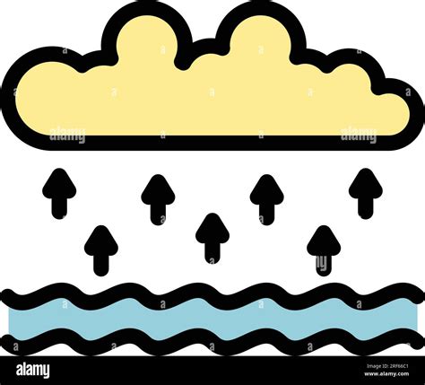Rain Save Water Icon Outline Vector Clean Drop Eco Dish Color Flat Stock Vector Image And Art