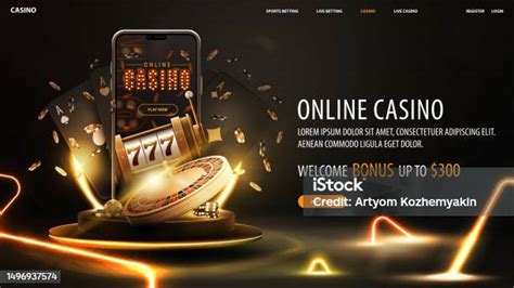 온라인 카지노 환영 보너스 제안이 있는 검은색 배너 스마트폰이 있는 연단 카지노 슬롯 머신 카지노 룰렛 금색 네온 삼각형이 있는