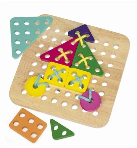 Ryst Wooden Lacing And Threading Pattern Toy For Fine Mortor Skills