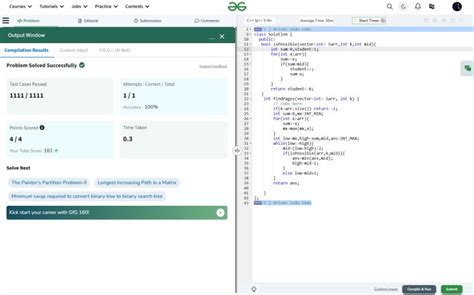 160daysofcode Day34 Algorithms Binarysearch Problemsolving Geeksforgeeks Gfg160