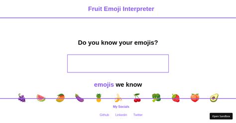 Fruits Emoji Interpreter Codesandbox