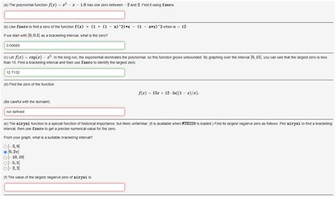 solved a the polynomial function f x x5−x−1 6 has one