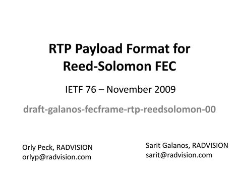 Ppt Rtp Payload Format For Reed Solomon Fec Powerpoint Presentation Free Download Id 2559760