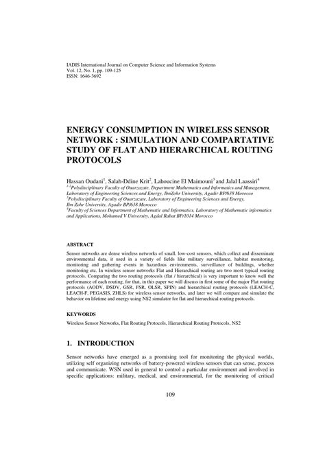 Pdf Energy Consumption In Wireless Sensor Network Simulation And