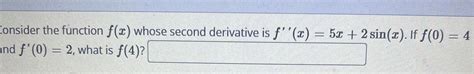 solved consider the function f x ﻿whose second derivative