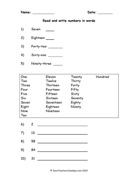 Year 2 Maths Aut001 Read And Write Numbers In Figures And Words 4 Levels Of Difficulty Pdf