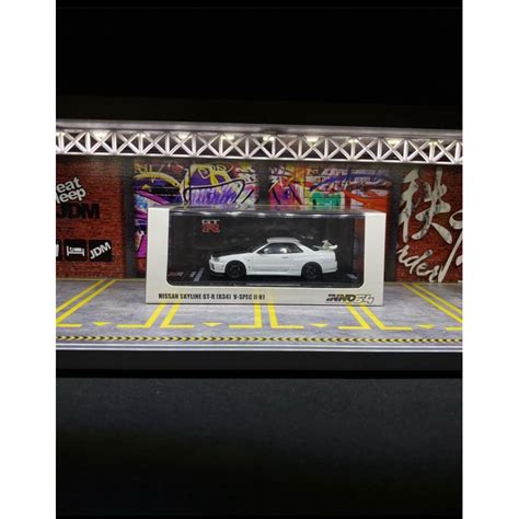Jual Inno64 Nissan Skyline Gtr R34 V Spec Ii Nur White With Carbon Hood