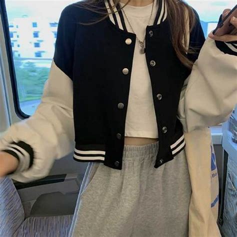 프라우드엠 당일55 66 세미 오버핏 크롭 야구 점퍼 캐쥬얼 자켓 블랙 여성 여자 여름 봄 초가을 간절기 아우터