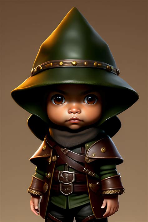 Lexica Cute Tiny Goblin Brown Girl Wearing Hunter Armor From