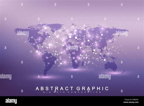 World Map Point With Global Technology Networking Concept Digital Data Visualization Lines