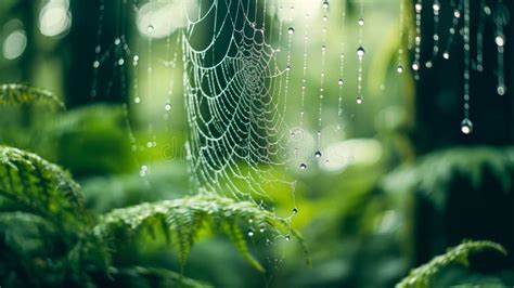 Spider Web With Water Drops Stock Illustration Illustration Of Mesh