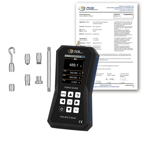 Tension Dynamometer Tension Load Cell Pce Dfg 500 X Ica Incl Iso Calibration Certificate