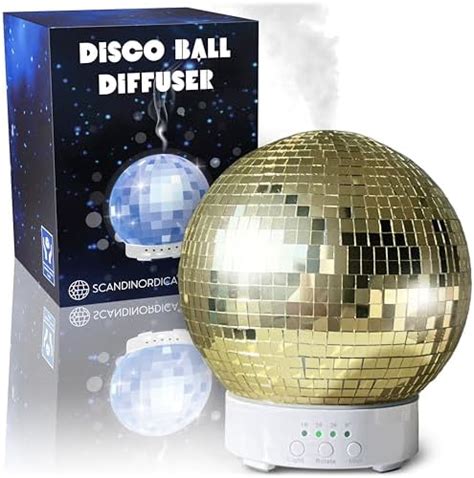 Mirror Ball Diffuser Reflective Disco Ball Essential Oil Diffuser Spinning With 14