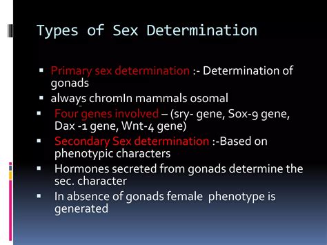 Sex Determination PPTX Reproductive Health Diseases And Conditions