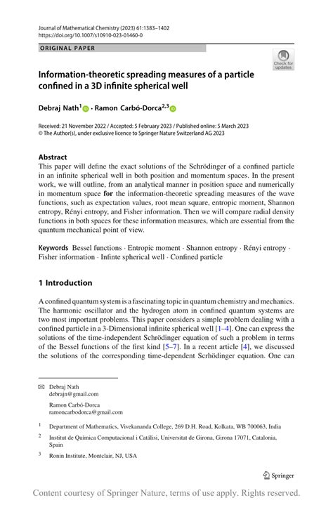 Information Theoretic Spreading Measures Of A Particle Confined In A 3d