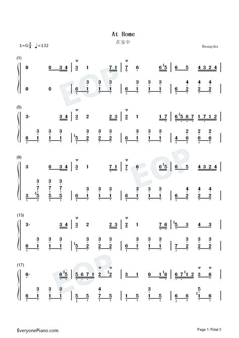 at home numbered musical notation preview