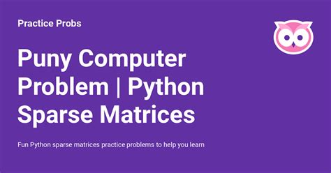 Puny Computer Problem Python Sparse Matrices Practice Probs