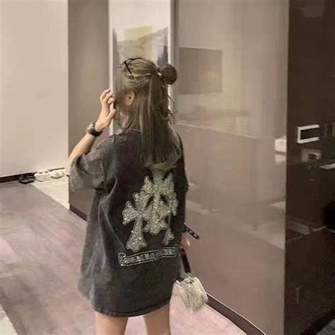 30 80kg 100 純棉夏季燙鑽短袖t恤 大尺碼女裝 美式復古重工女下半身失蹤寬鬆上衣n036 蝦皮購物