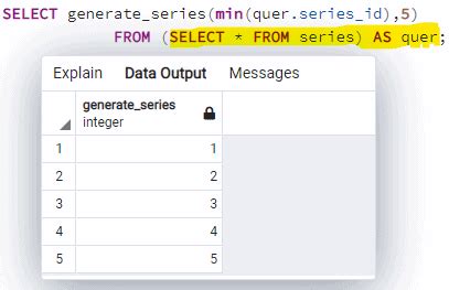 Postgresql Generate Series Examples DatabaseFAQs Com