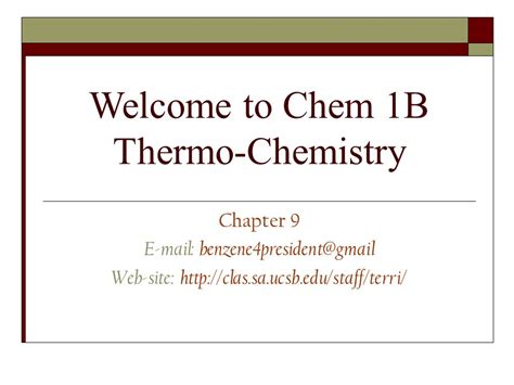 Welcome to Chem 1B Thermo-Chemistry - ppt video online download