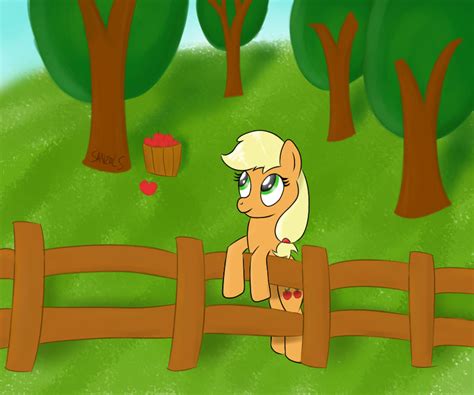 Applejack Drawing By Sanzols On Deviantart