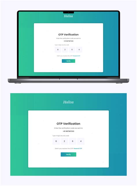 Otp Verification Page Ui Behance