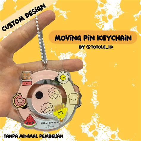 Jual Moving Pin Keychain By Totoleid Gantungan Kunci Putar