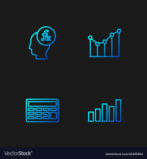 Set Line Graph Schedule Chart Diagram Royalty Free Vector