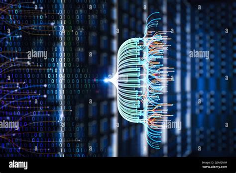 3d rendering big data visualization digital data threads plot network