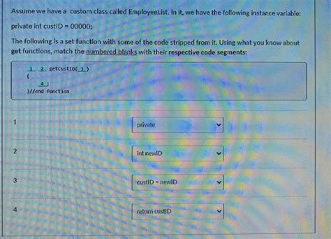 Solved Question Given The Following Code Match The Chegg Com
