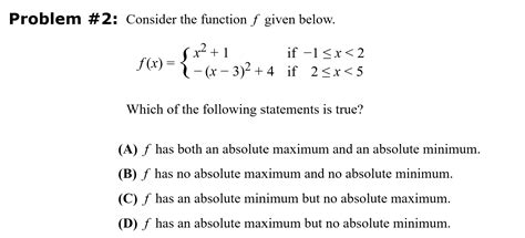 solved problem 2 consider the function f ﻿given