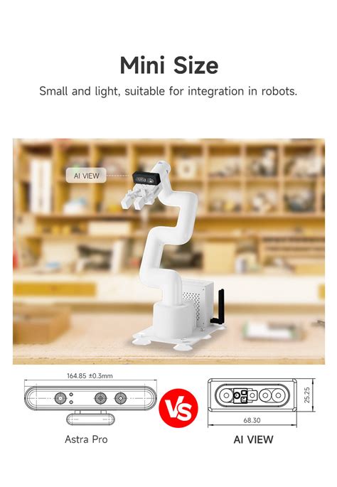 Ai View Depth Camera With Binocular Structured Light For Ros Robot