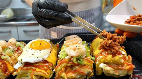 줄서서 먹는 철판 핫도그라고~ 대왕 계란 치즈~흔한 길거리 음식~ 간식 야식은 어때 Korea Food Youtube