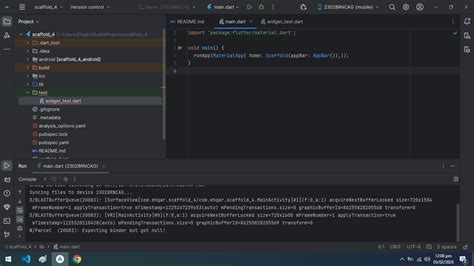Im Using Flutter Scaffold Appbar Basic Project On Android Studio
