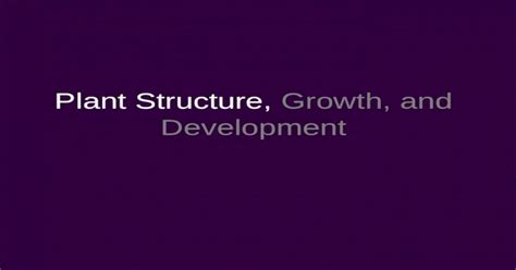 Ppt Plant Structure Growth And Development Plant Hierarchy Cells