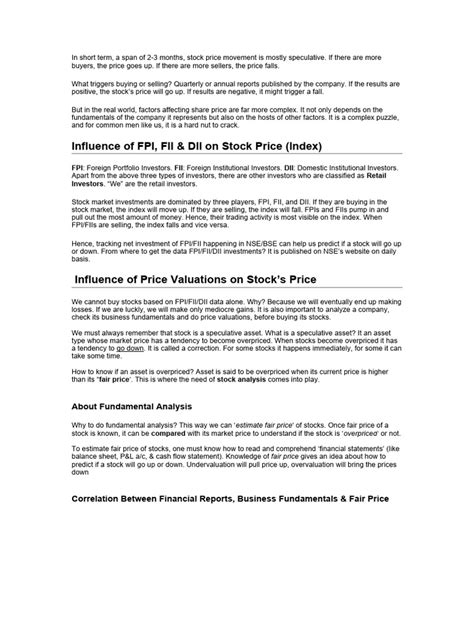 How To Predict If A Stock Will Go Up Or Down Download Free Pdf