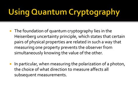 Quantum Cryptography Presentation Pptx Physics Science