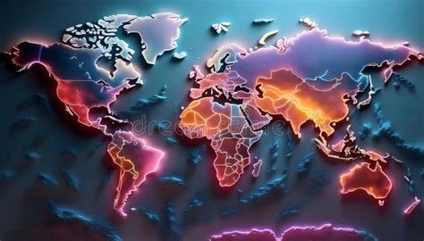 Environmental Impact Concept Digital Map Of The World With Tropical