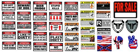 Us Deals Cars Rc 1 10 Scale Warning Decal Stickers Axial Crawler