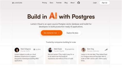 Lanterndev Open Source Postgres Vector Database And Toolkit For