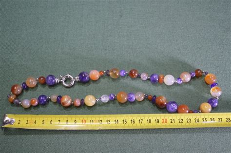 Купить Бусы разноцветные Камень цветное стекло Длина 55 см Женское украшение в интернет