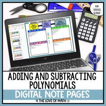 Adding And Subtracting Polynomials Digital Notes For Google Drive