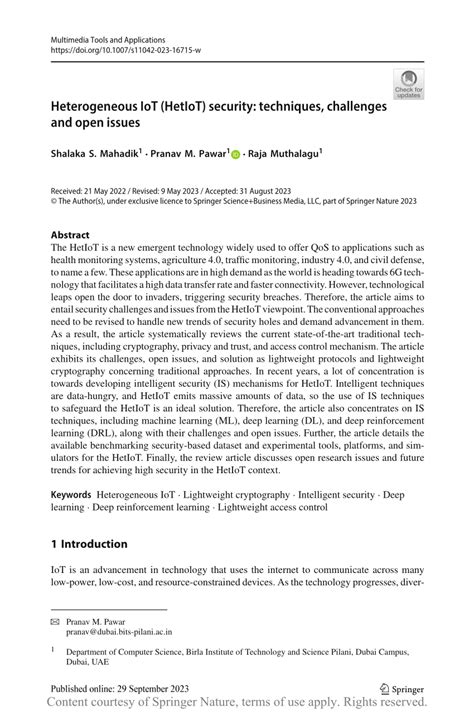Heterogeneous Iot Hetiot Security Techniques Challenges And Open