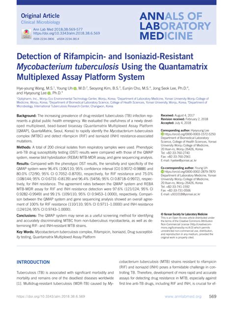Pdf Detection Of Rifampicin And Isoniazid Resistant Mycobacterium
