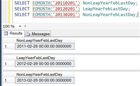 Sql Server Denali Date And Time Functions Eomonth A Quick