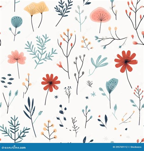 Minimalistic Floral Botanical Pattern For Ui Design Stock Illustration Illustration Of Nature