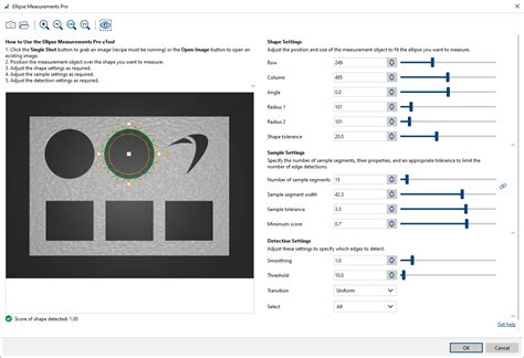Ellipse Measurements Pro Vtool Basler Product Documentation